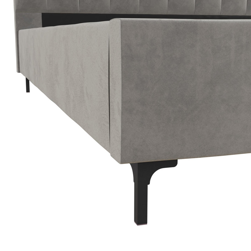 Arley Upholstered Platform Bed Mercury Row Color Light Gray Size King